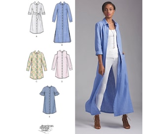 Sewing Pattern for Women's Dress, Shirt Dress, Button Front Dress ...