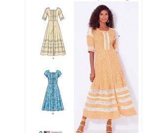 Sewing Pattern for Womens Dress, Prairie Dress, Smocked Dress, Puff ...