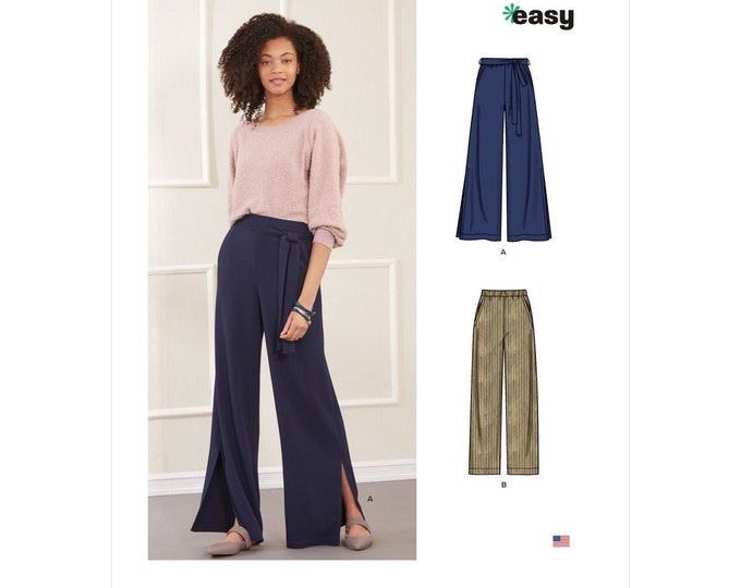 Easy Sewing Pattern for Womens Pants, Wide Leg Pants, Cropped Pants ...