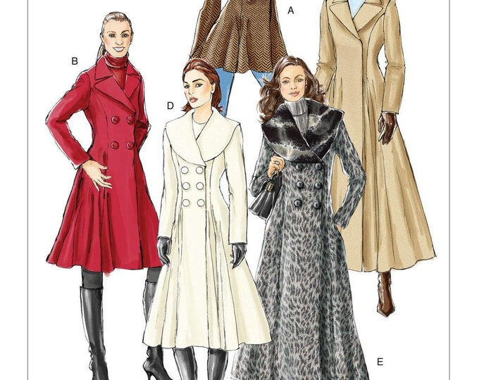Vogue Sewing Pattern for Womens Jacket, Double Breasted Coat, Long ...