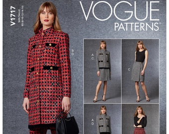 Vogue Sewing Pattern for Womens Jacket, Trench Coat, Button Front ...