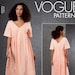 Vogue Sewing Pattern for Women's Dress, Pullover Dress, Loose Fitting ...