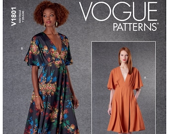 Vogue Sewing Pattern for Women's Dress, Pullover Dress, Loose Fitting ...