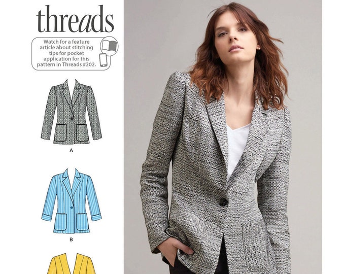 Sewing Pattern for Women's Jacket, Womens Blazer, Open Front Jacket ...