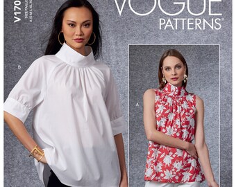 Vogue Sewing Pattern for Womens Tops, Button Front Tops, Womens Tunic ...