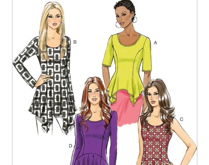 Sewing Pattern for Womens Wrap Tops, Peplum Top Pattern, Puff Sleeve ...