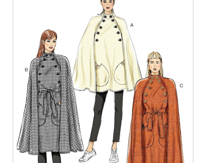 Easy Vogue Sewing Pattern for Womens Cape Jacket, Long Cape Pattern ...