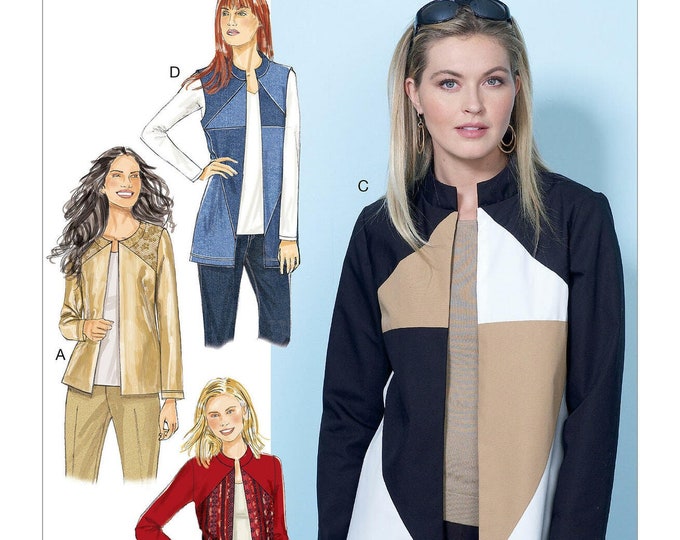 Easy Sewing Pattern for Women's Jacket and Vest, Open Front Jacket ...