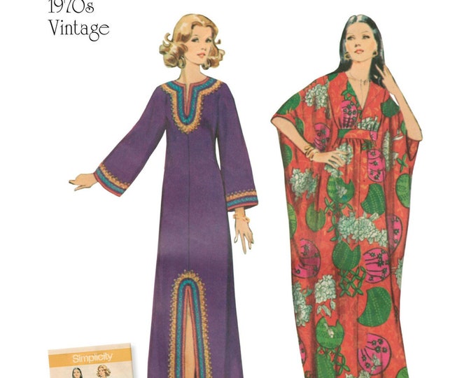 Sewing Pattern for Womens Caftan Dress, Kimono Sleeve Caftan, Maxi ...