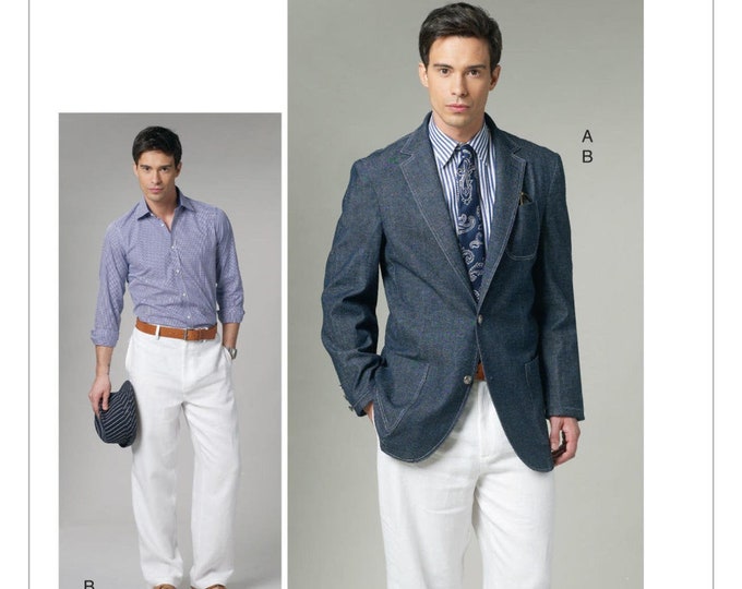 Vogue Sewing Pattern for Men's Blazer and Pants, Mens Pants Pattern ...