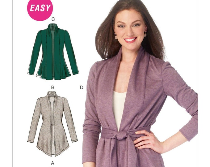 Easy Sewing Pattern for Women's Jacket, Knit Belted Jacket, Womens ...
