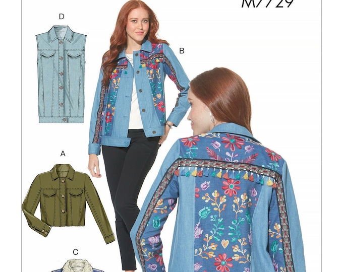 Sewing Pattern for Womens Jacket, Jean Jacket Pattern, Denim Jacket ...
