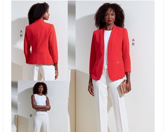 Sewing Pattern for Women's Jacket, Womens Blazer, Open Front Jacket ...