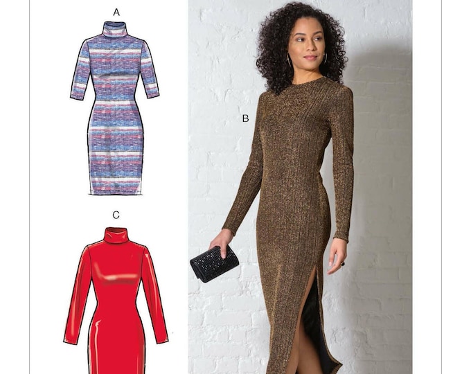 Sewing Pattern for Women's Knit Dress, Bodycon Dress, Fitted Dress ...