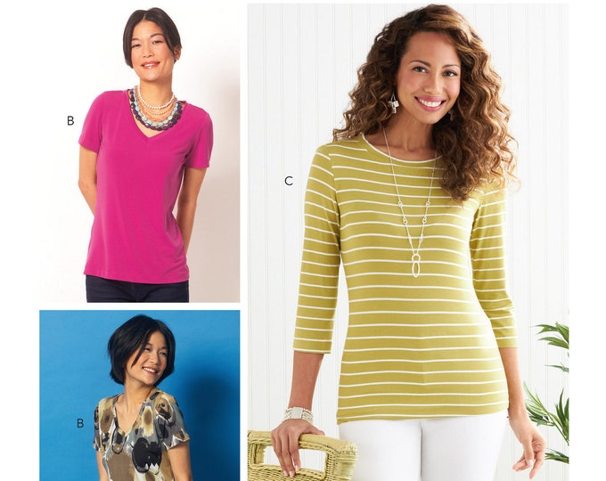 Sewing Pattern for Women's Knit Tops, Basic Tops, Long Sleeve Tops ...