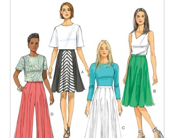Vogue Sewing Pattern for Womens Pants and Skirt Pattern, Loose Fitting ...