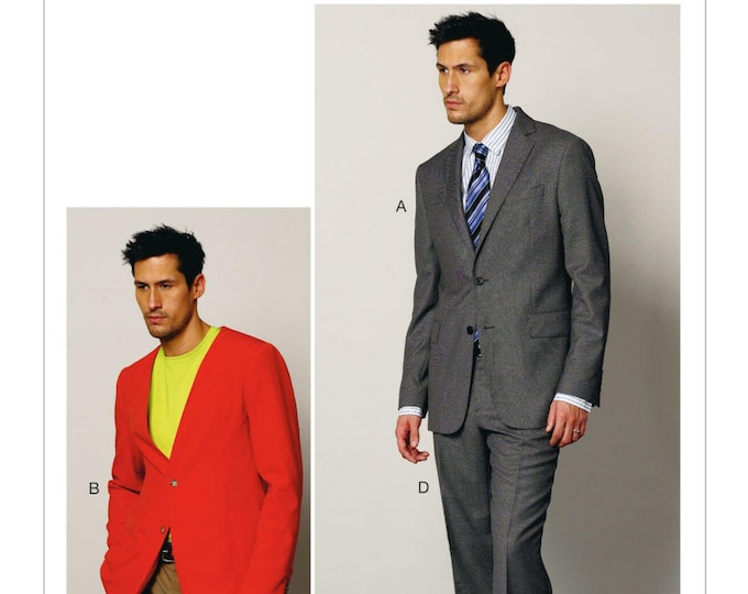 Vogue Sewing Pattern for Men's Blazer Jacket, Shorts, and Pants, Mens ...
