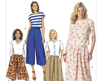 Vogue Sewing Pattern for Womens Pants and Skirt Pattern, Loose Fitting ...