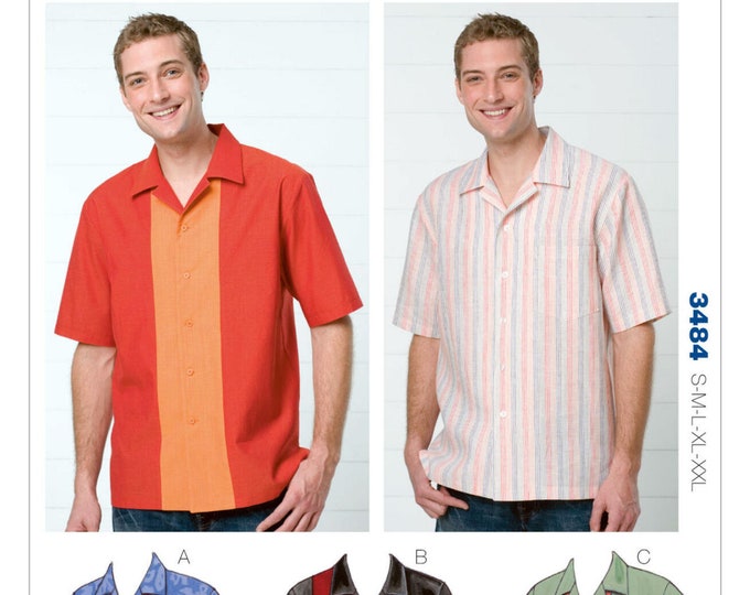Sewing Pattern for Men's Button Down Shirt, Mens Short Sleeve Shirt ...