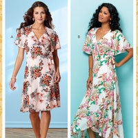 Butterick B5952 Misses' Jacket, Belt and Cap Sleeve Dress - Etsy