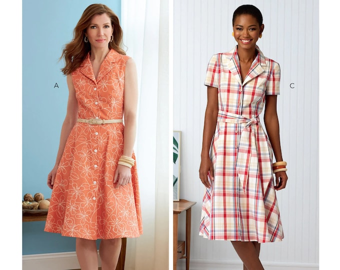 Sewing Pattern for Women's Shirt Dress, Summer Dress Pattern, Flared ...