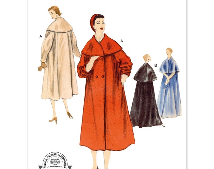 Sewing Pattern for Women's Jacket, Cape Jacket, Winter Coat, Capelet ...