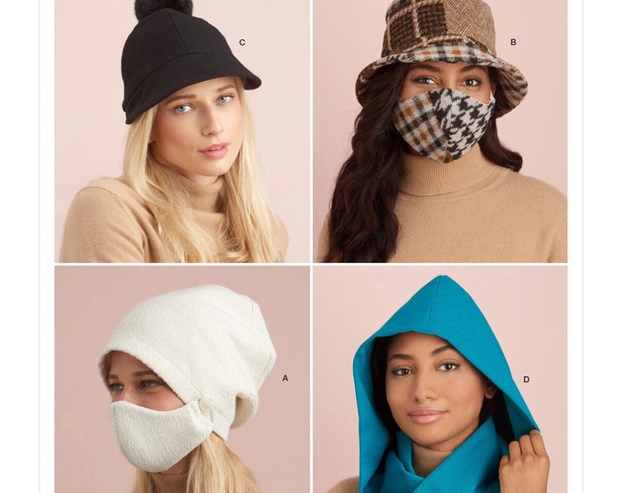 Sewing Pattern for Womens Hats and Scarves, Hooded Infinity Scarf ...