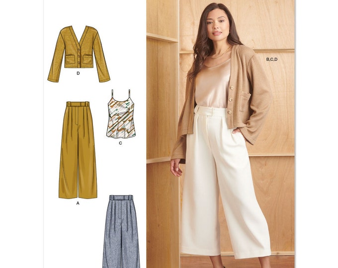 Sewing Pattern for Women's Jacket, Top, and Pants, Womens Cardigan ...