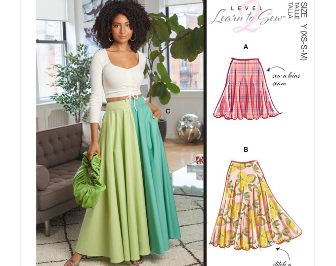 Easy Sewing Pattern for Women's Skirts, Maxi Skirt Pattern, Circle ...