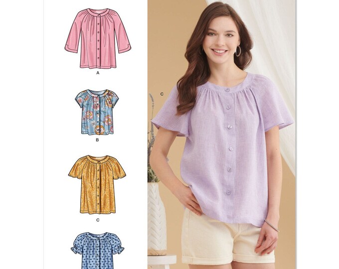 Sewing Pattern for Womens Tops, Button Front Tops, Womens Tunic ...