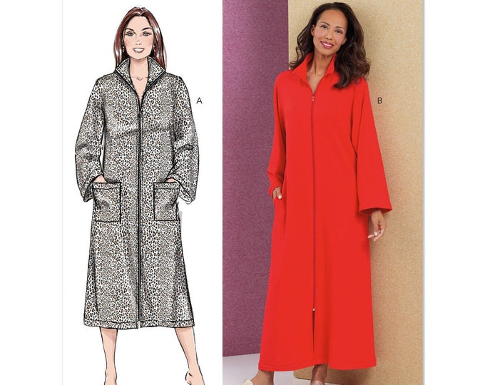 Sewing Pattern for Women's Robe, Zip Front Robe, House Dress, Hooded ...