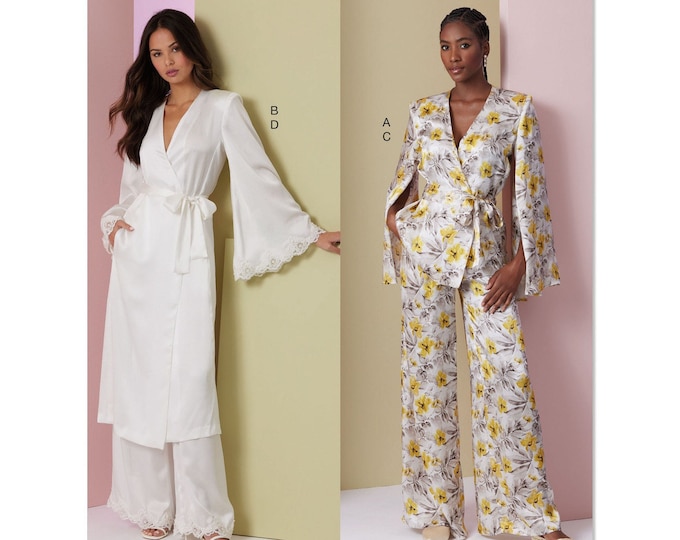 Vogue Sewing Pattern for Womens Pajamas, Womens Robe, Pajama Pants ...