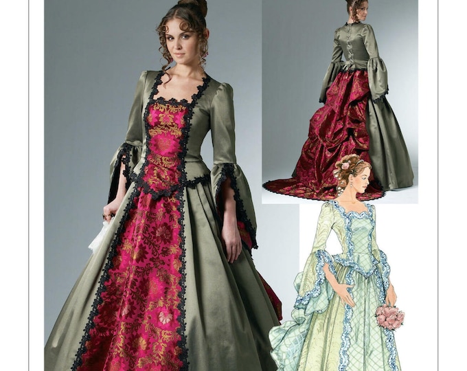 Sewing Pattern for Womens 18th Century Dress Costume, Cosplay ...