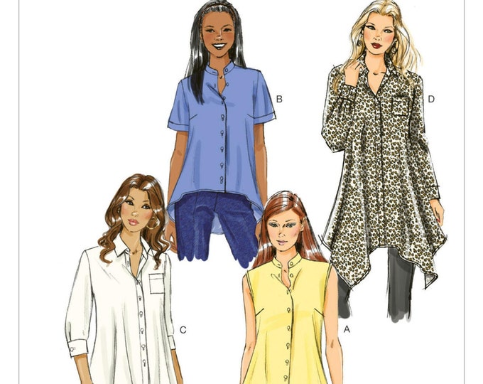 Sewing Pattern for Women's Tops, Button Front Top, Long Sleeve Tops ...