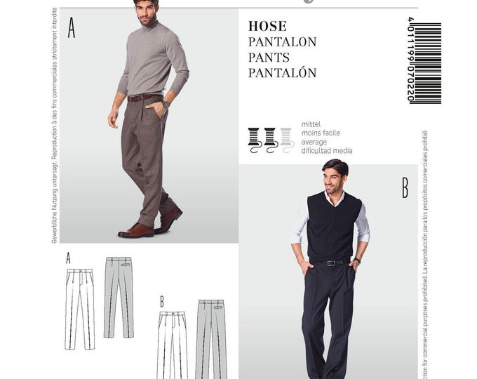 Sewing Pattern for Men's Pants, Straight Leg Pants, Suit Pants, Mens ...