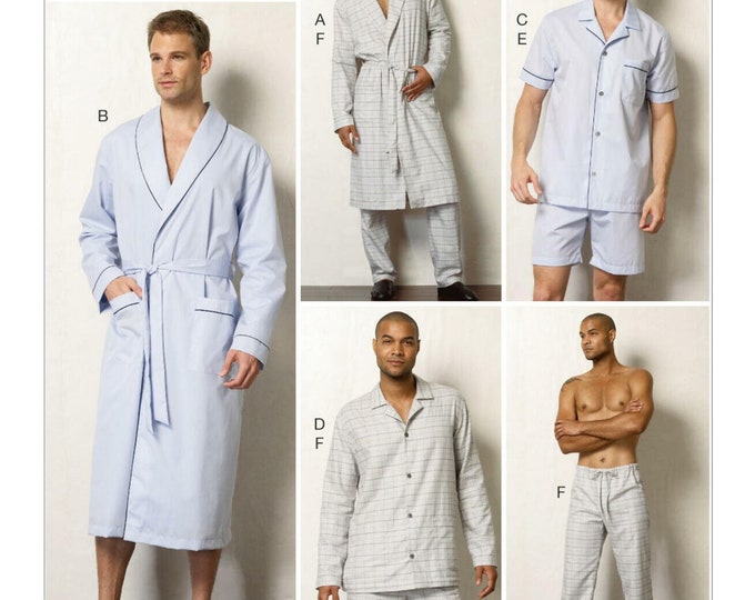 Vogue Sewing Pattern for Men's Pajamas, Mens Robe, Pajama Pants, Pajama ...