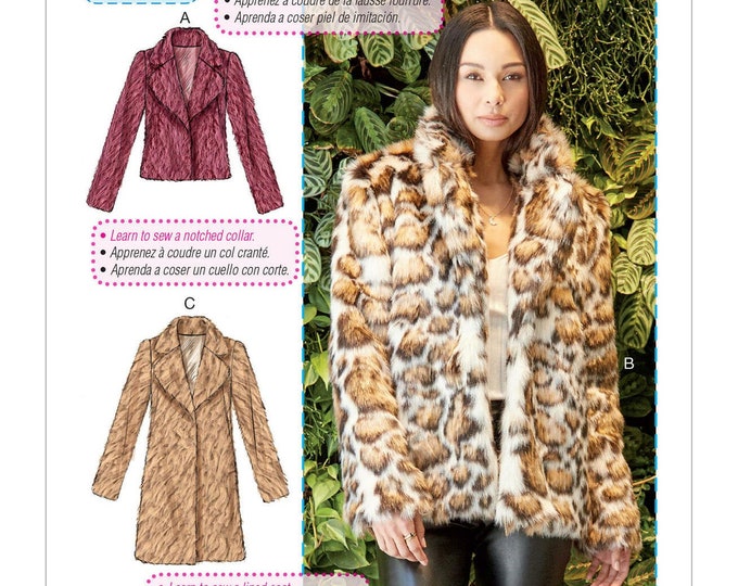 Easy Sewing Pattern for Women's Jacket, Fur Jacket, Open Front Jacket ...