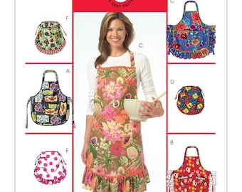 Sewing Pattern for Women's Aprons, Pullover Apron, Gardening Apron ...