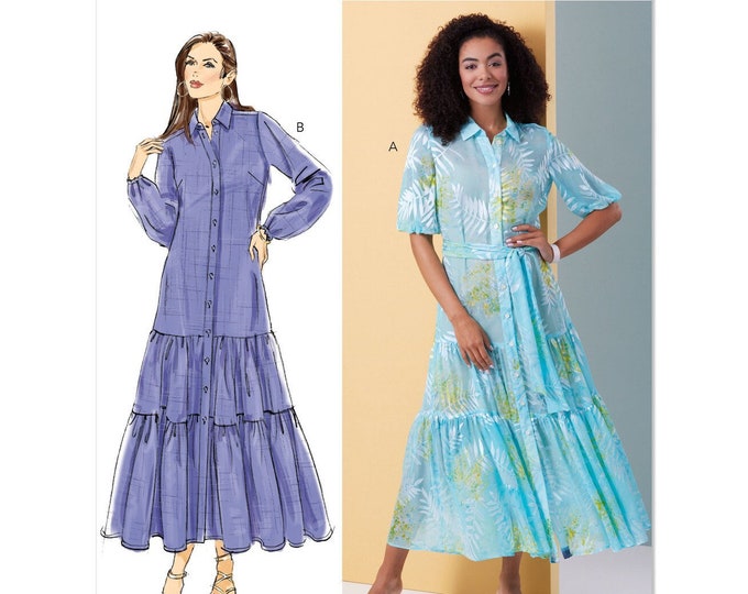 Sewing Pattern for Women's Dress and Tops, Long Sleeve Dress, Shirt ...