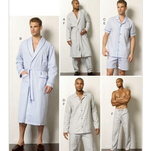 Vogue Sewing Pattern for Men's Pajamas Mens Robe Pattern | Etsy