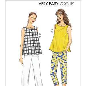 Vogue Sewing Pattern for Women's Tops, Capris, and Pants, Tank Top ...