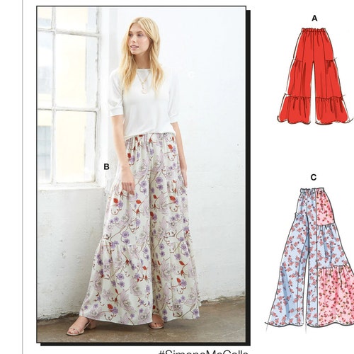Easy Vogue Sewing Pattern for Womens Pants Wide Leg Pants - Etsy