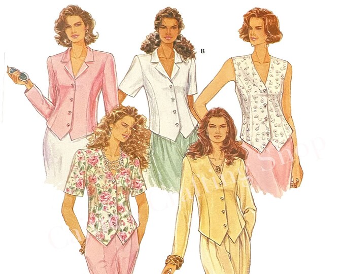 Sewing Pattern for Women's Tops, Button Front Tops, Long Sleeve Tops ...
