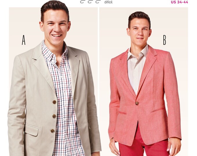 Sewing Pattern for Men's Blazer, Dinner Jacket, Mens Formal Jacket ...