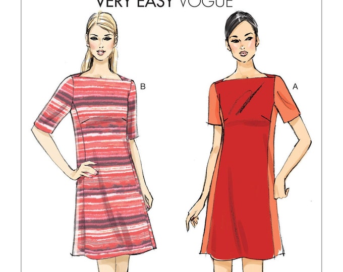 Easy Vogue Sewing Pattern for Women's Dress, Summer Dress, Color Block ...