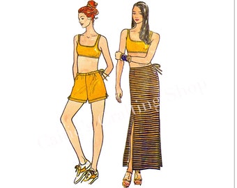 Sewing Pattern for Women's Exercise Shorts, Skort, and Knit Leggings ...
