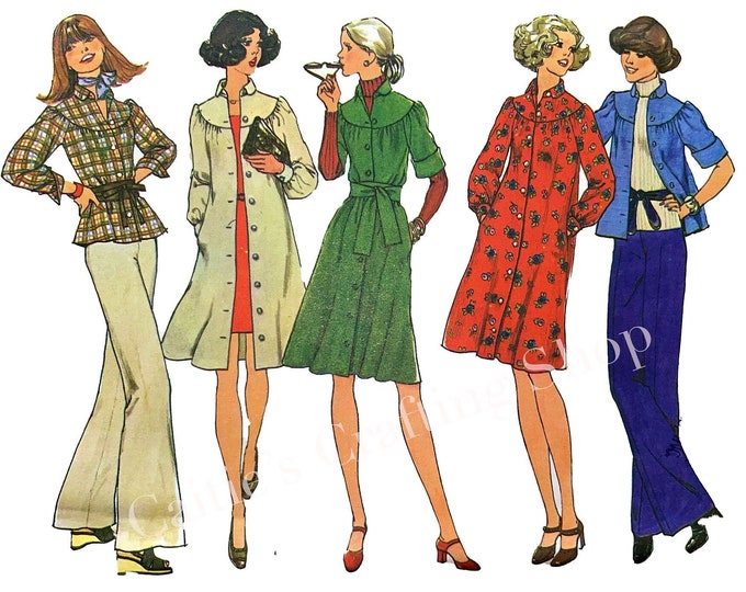 Sewing Pattern for Women's Dress and Tops, Long Sleeve Dress, Shirt ...