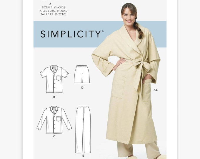 Sewing Pattern for Women's Pajamas, Pajama Tops, Pajama Bottoms, Womens Robe, Pajama Shorts ...