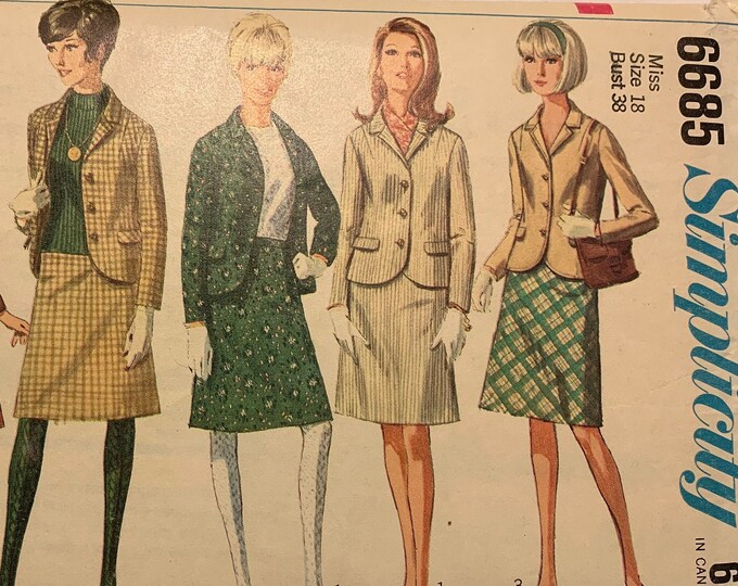 Vintage 1960s Sewing Pattern for Women's Skirt and Jacket Pattern ...