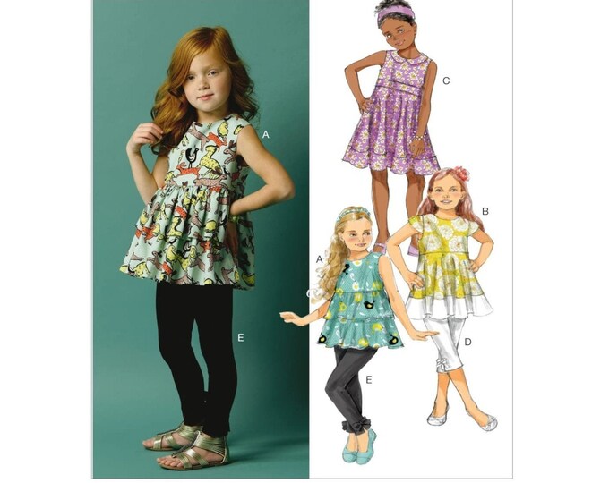 Easy Sewing Pattern for Girls Dress, Top, Tunic, and Knit Leggings ...